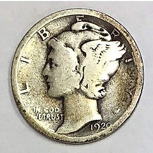 1920 D Mercury Dime 90% Silver 10c Average Circulated