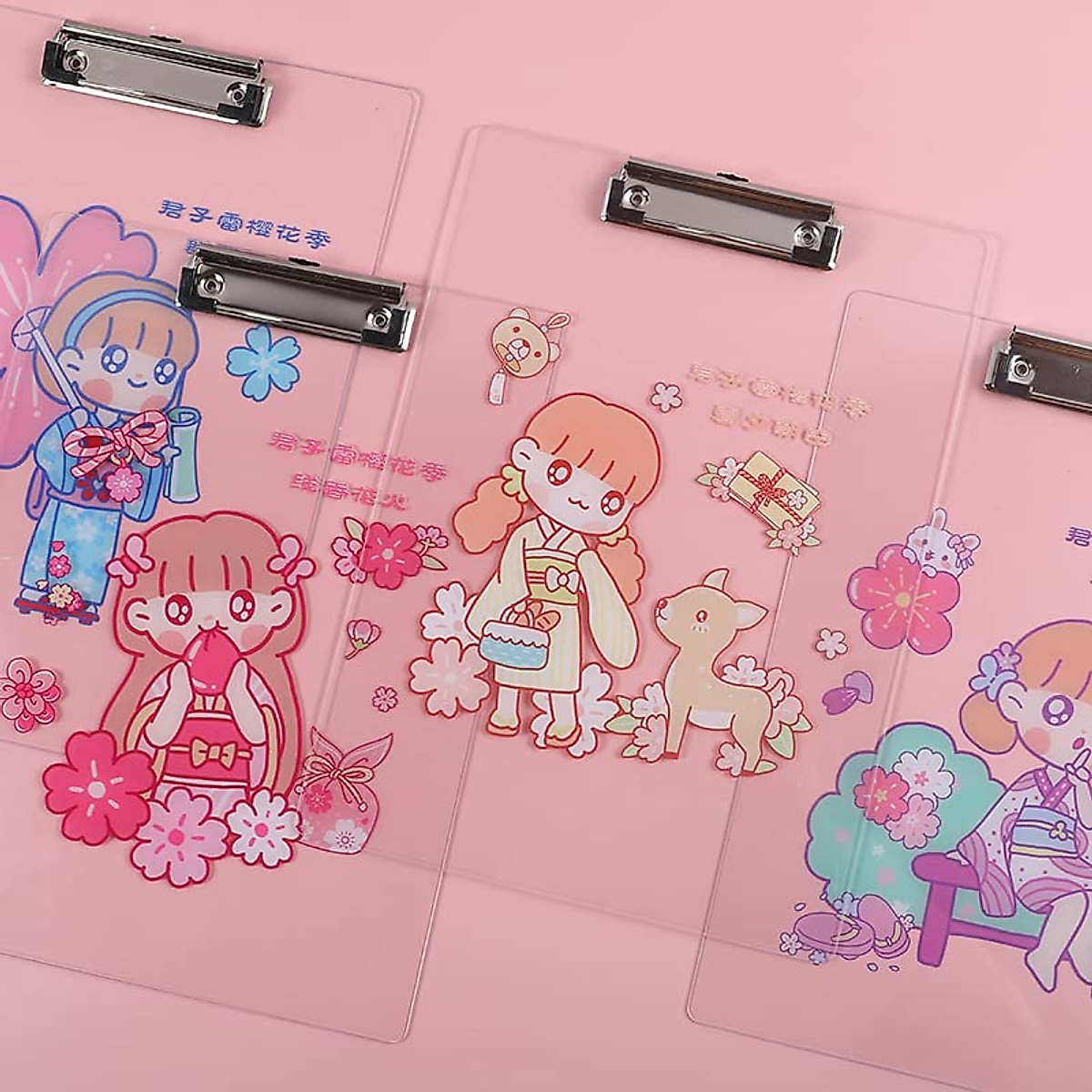 Clipboard Cute A4 Board Clip Writing Splint Board Office Folder Board Office Stationery Exam Folder Filing Products for School (Color : 3)