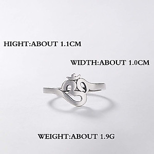 LOVECOM Real 925 Sterling Silver Buddhism Scripture Open Stacking Rings for Women Vintage Statement Fashion Creative Design Jewelry Gifts