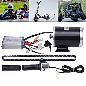 HinLIaDa 48V 1000W Brush Motor Controller Conversion Kit, High Speed Motor with Keylock for Dirt Bike e-Bike ATV Go Kart Moped Mini Bikes Motorized Bicycle
