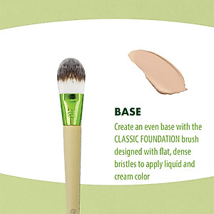 EcoTools Vibes Kit Makeup Brush Gift Set with Travel Brush Bag For Power, Foundation and Concealer