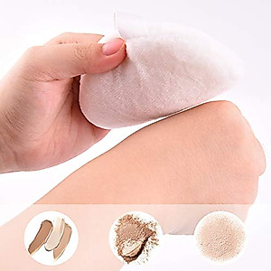 WXJ13 4 Pack 4.12 Inch Large Loose Powder Puff with 2 Pack Gold Metal Powder Box, Smooth Soft Puff with Ribbon Band Handle for Body Loose Powder