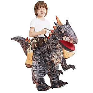 GOOSH Inflatable Dinosaur Costume Riding Stegosaurus for Kids Halloween Costumes Boys Girls 48IN Funny Blow up Costume for Halloween Party Cosplay(4-6 Yrs)