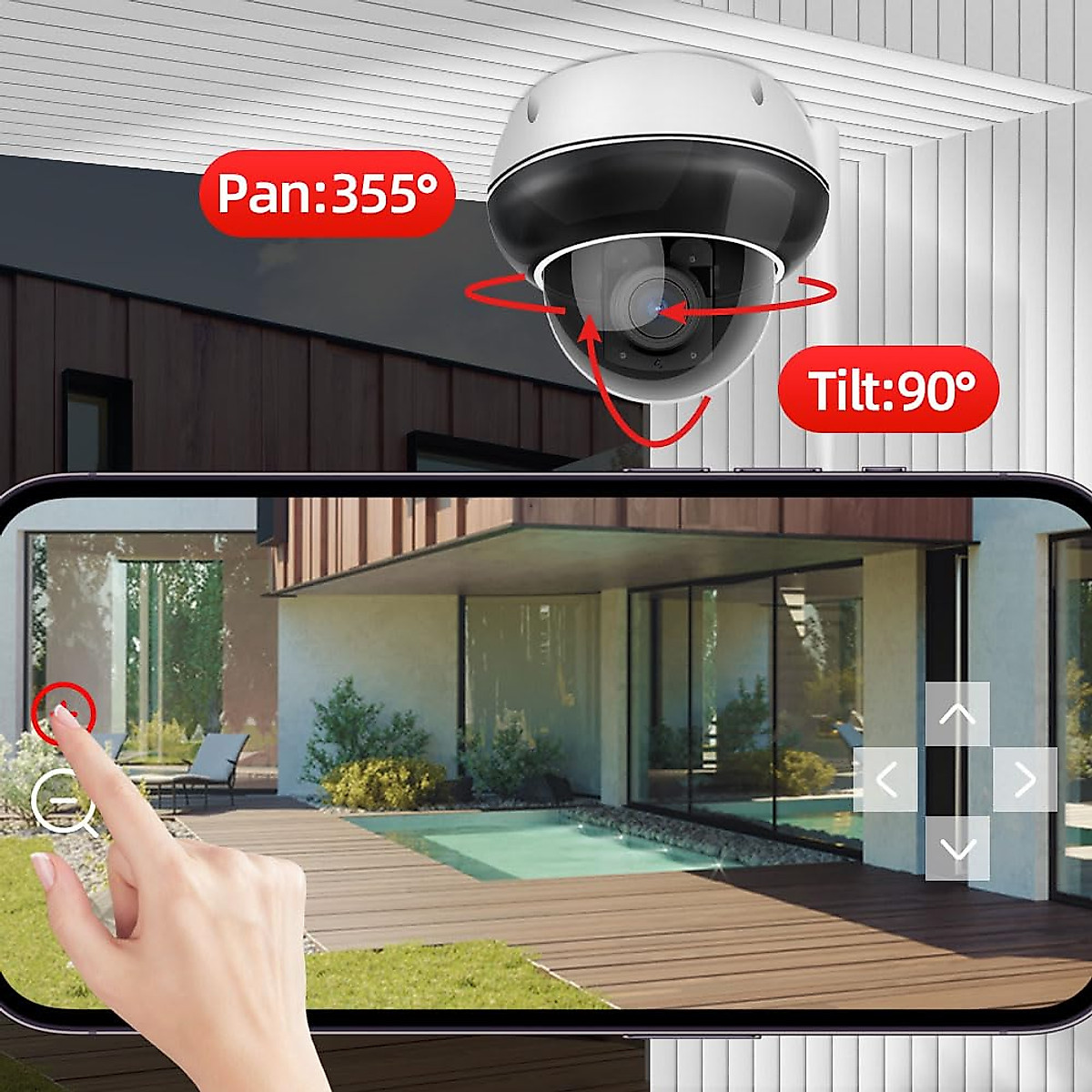 Funxwe 8MP 4K UHD 5X Optical Zoom 2.4G 5G Dual WiFi PTZ Security Wireless IP Camera Motion Detection Auto Tracking Ceiling Dome Waterproof