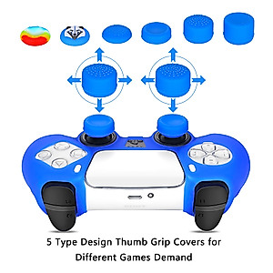 2 Pack Controller Skin and Thumb Grips for PS5 Controller PS5 Skin, YU33 Anti-Slip Silicone Cover Protector Case for Sony Playstation 5 Joystick/DualShock 5 with 12 Thumb Grips