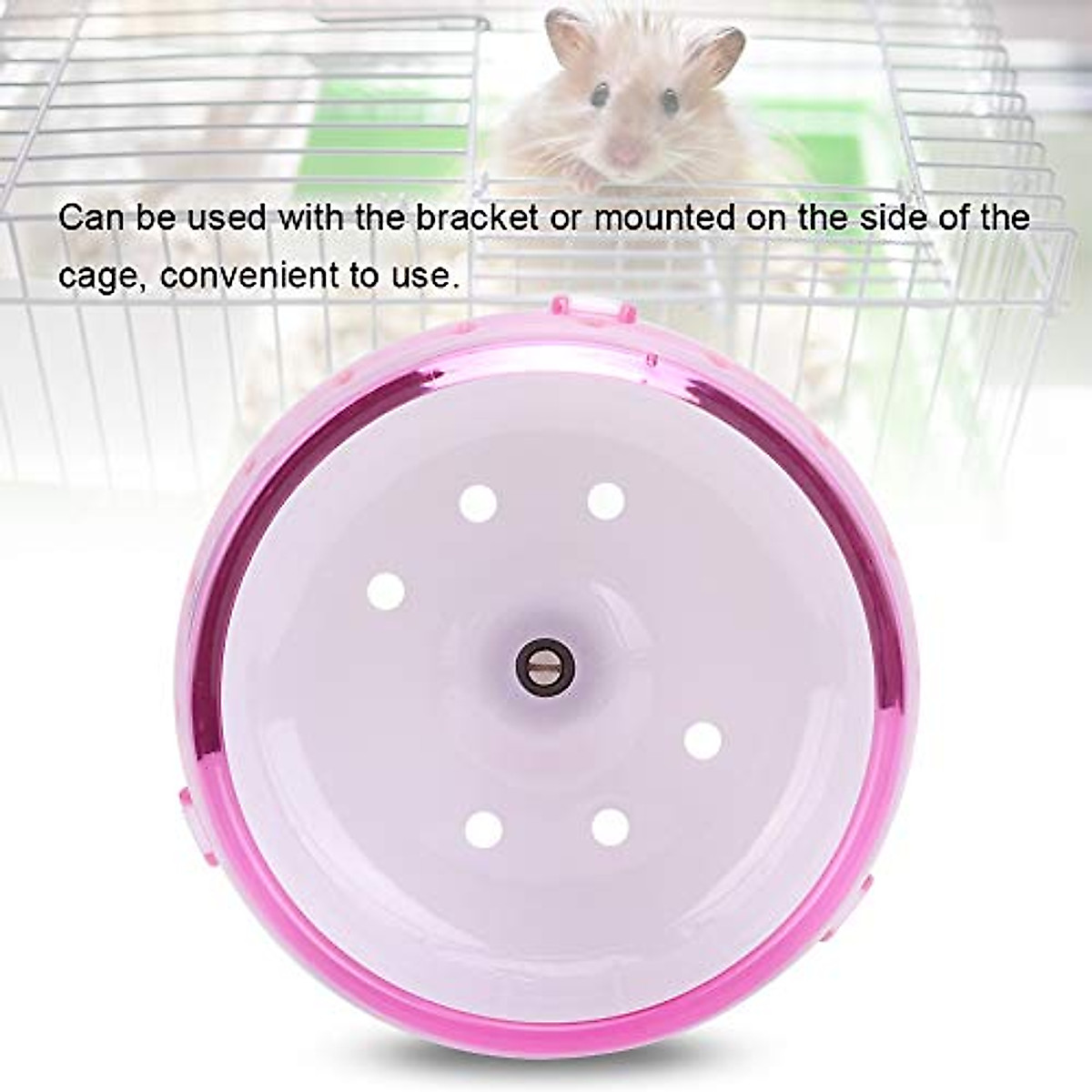 Fockety Hamster Toy, Sturdy Plastic Material Detachable Bracket Lightweight Hamster Wheel, for Guinea Pig(Pink)