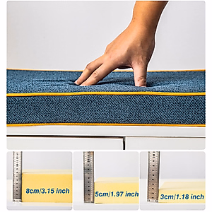 RCDPK Custom Bench Cushions for Indoor Furniture,Double Piping Furniture Decorative Seat Cushion,Personalized Size Thickened Anti-Slip Bench Pad,Customized Bay Window Cushion,Indoor Furniture Mat