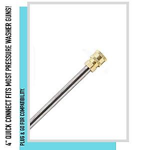 EDOU Direct Pressure Washer Extension Wand 17" | Stainless Steel | 1/4" Quick-Connect | 4,000 PSI Max Working Pressure | Ideal for achieving More Reach for Your Power Washer Hose or Surface Cleaner