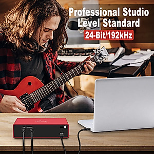 Wrugste USB Audio Interface Solo(24Bit/192kHz)+48V Phantom Power for Computer Recording Podcasting and Streaming Plug and Play for Content Creators Musicians Upgraded Version XLR Audio Interface