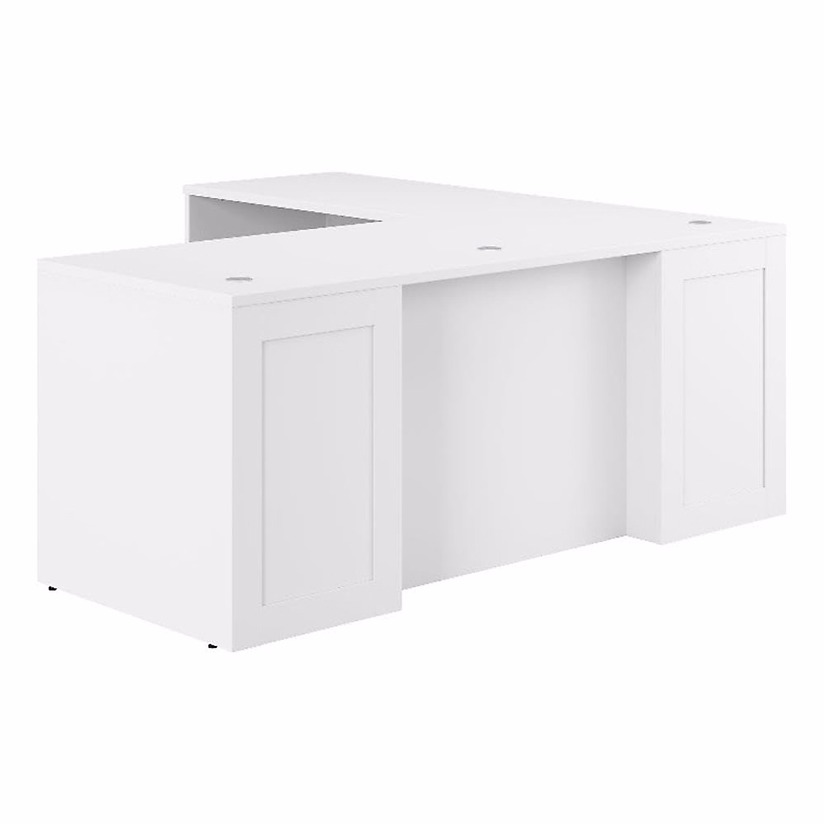 Bush Business Furniture Hampton Heights 72W x 30D Executive L-Shaped Desk in White, Large Computer Table for Home Office or Professional Workspace