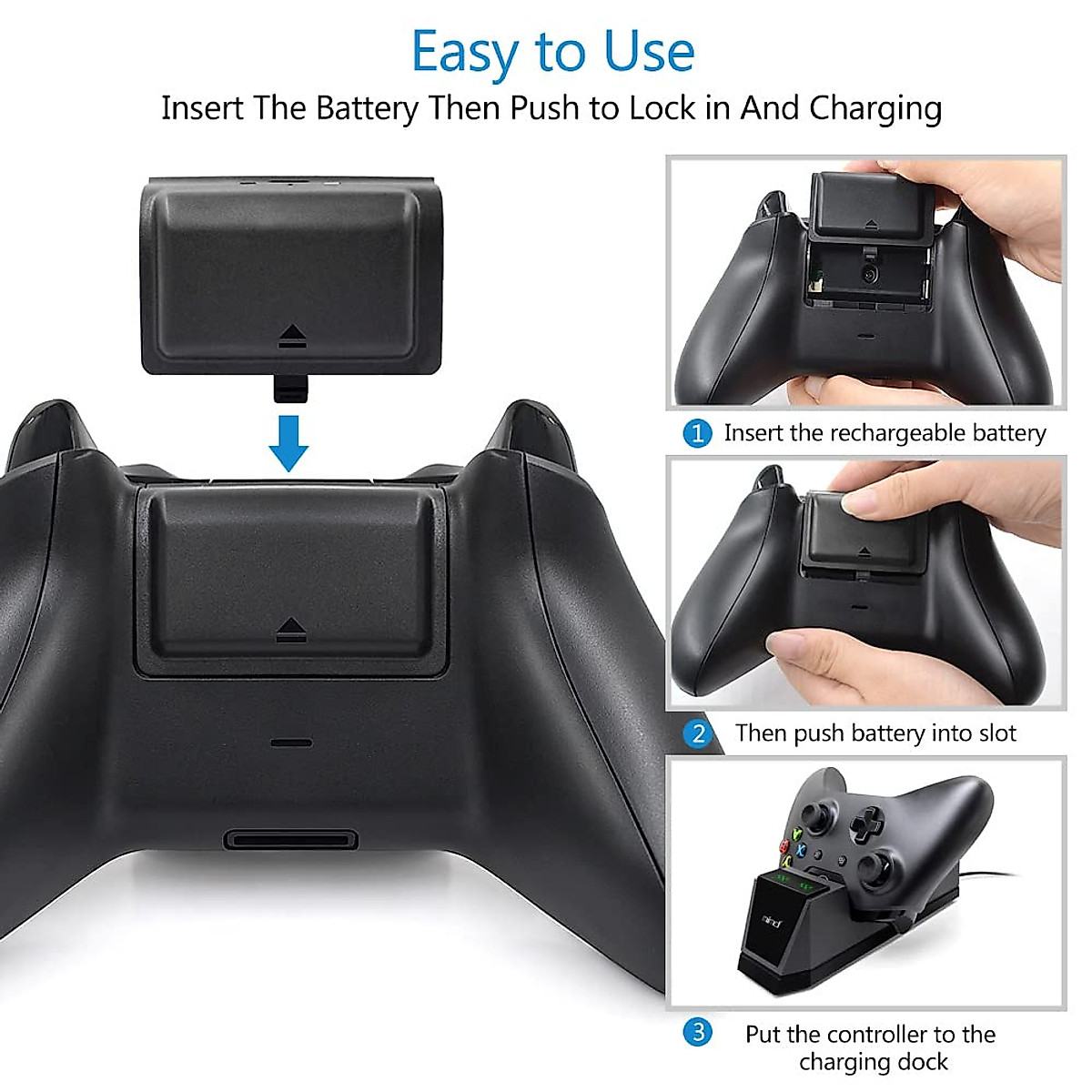 axGear Xbox One Controller Charger Dual Charging Station Compatible with Xbox One