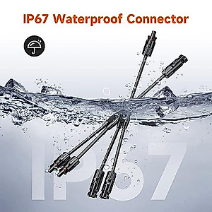 RICH SOLAR Connectors Y Branch Parallel Adapter Cable Wire Plug Tool Kit for Solar Panel (1 Pair M/FF and F/MM)