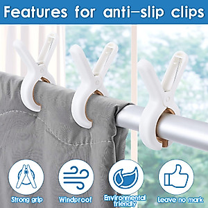 JEFHOMKIT 12 Pack Beach Towel Clips,Heavy Duty Plastic Clothpins Beach Pool Chair Clip with Anti-Rust Springs,Quilt Drying Clip Strong Grip Holder to Keep Your Towel from Blowing Away,No Trace Design