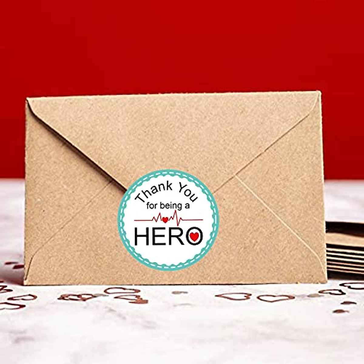 wootile Healthcare Heroes Stickers Thank You Labels 1.5 Inch - 500 Pcs Thank You for Being A Hero Nurse Essential Workers Week Appreciation Themed Gratitude Sticker Doctors Cards, Envelopes,Gift Bags