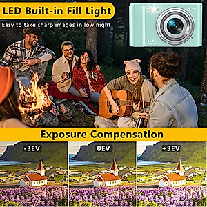 Digital Camera for Kids Boys and Girls - 2.7K 48MP Children's Camera with 32GB SD Card, Rechargeable Electronic Mini Camera for Students, Teens, Kids (Green)