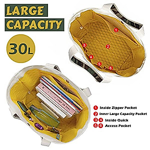 Rough Enough Large Canvas Camo Tote Bag for Women Men Work Travel with Zipper Pockets and Compartments