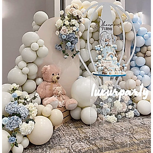 White Sand Balloon Double Stuffed Cream White Balloons Different Sizes Light Grey Latex Balloon Garland Pastel Off White Balloons Arch Kit For Neutral Baby Shower Bridal Wedding Birthday Party Decor