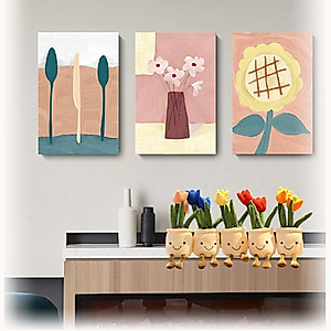 zxmbeddings Tulip Flower Plush Cute Plant Potted Stuffed Plant Toy Gifts for Kids,13.8" Pink