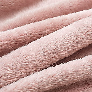 Exclusivo Mezcla Plush Fuzzy Fleece Throw Blanket, Super Soft, Fluffy and Warm Blankets for Couch, Bed, All Season Use (30x40 Inches, Dusty Pink)