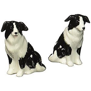 Cosmos Gifts Ceramic Border Collie Salt and Pepper Set, 2-1/2-Inch