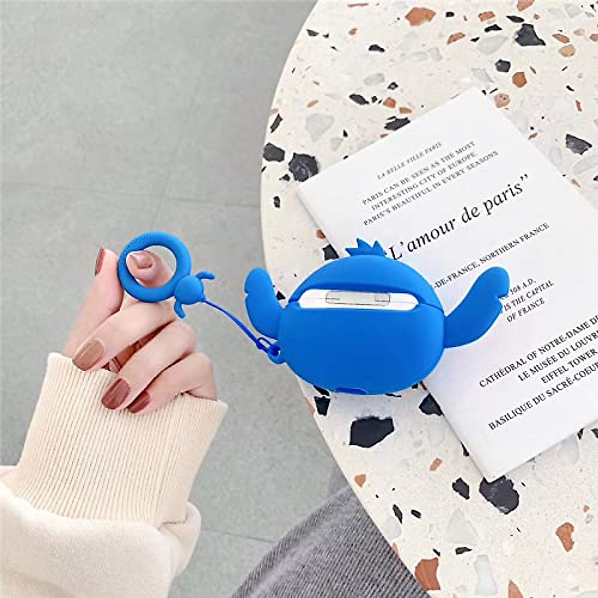 COCOMII Cartoon Case Compatible with AirPods Pro - Silicone, Slim, Matte, Cute Funny Animated, Anxiety & Stress Relief, Keychain Ring, Fingerprint Resistant, Anti-Scratch, Shockproof (Angel Face)