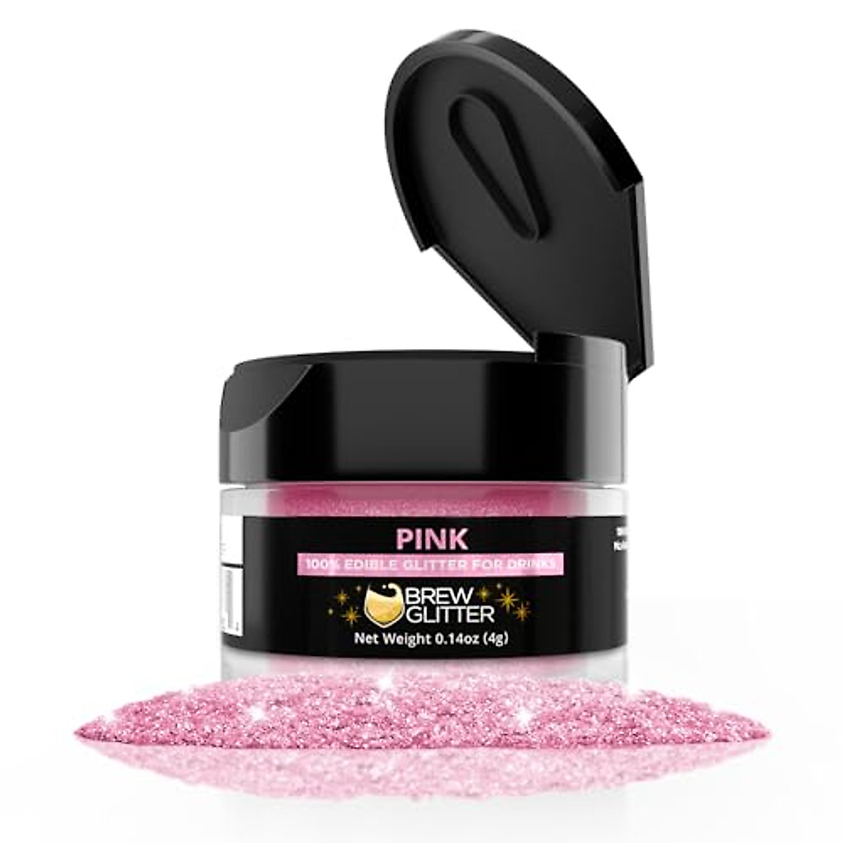Brew Glitter - Pink (4g 1x Shaker Jar) | Edible Glitter For Drinks, Beer and Cocktail Beverages by Bakell