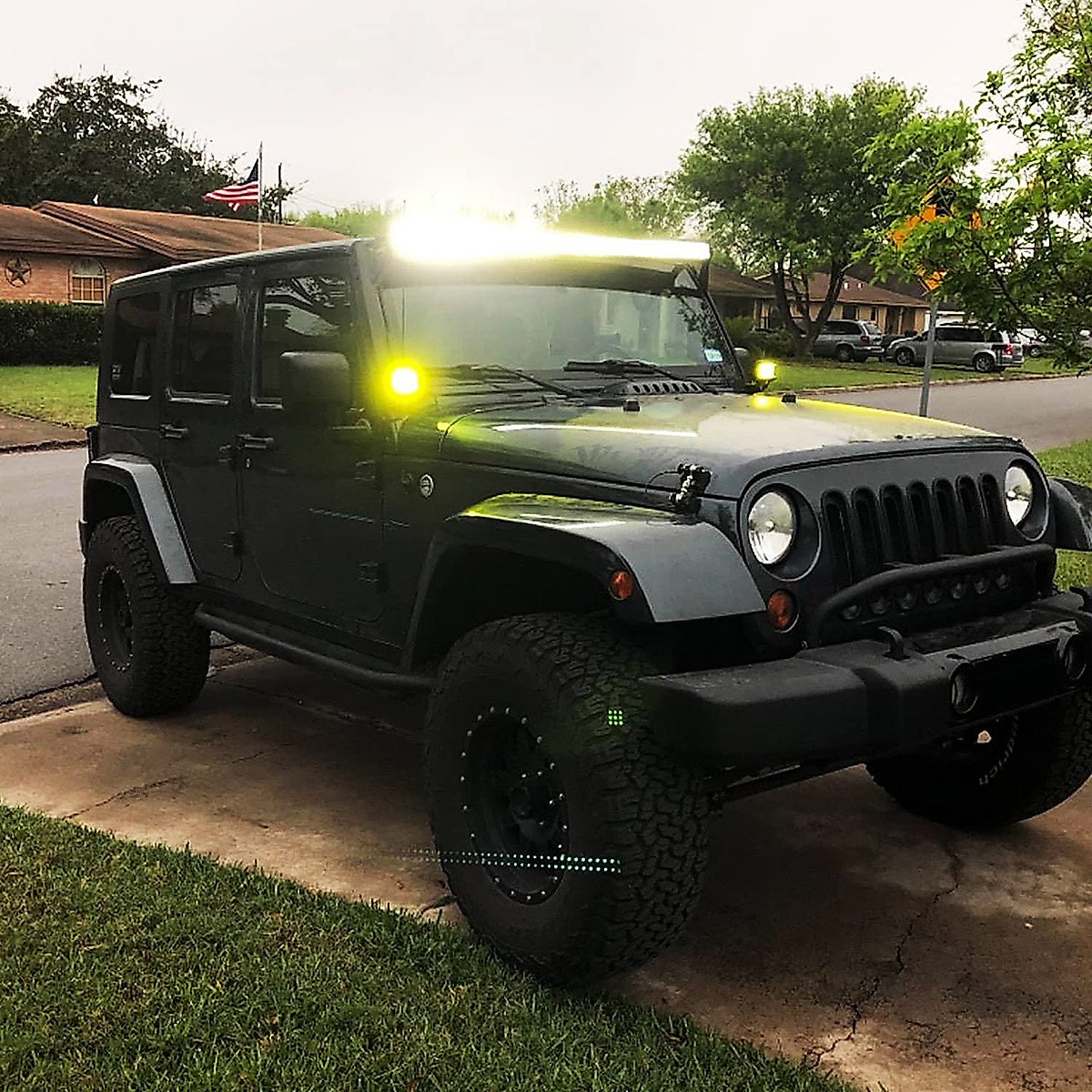 Nilight LED Light Bar 2Pcs 4 Inch 36W Yellow Flood Spot Combo Triple Row Driving Lamp Roof Bumper Off Road LED Work Lights Pods for Van Camper Wagon Car Pickup Golf Cart ATV UTV SUV Truck Boat 4x4