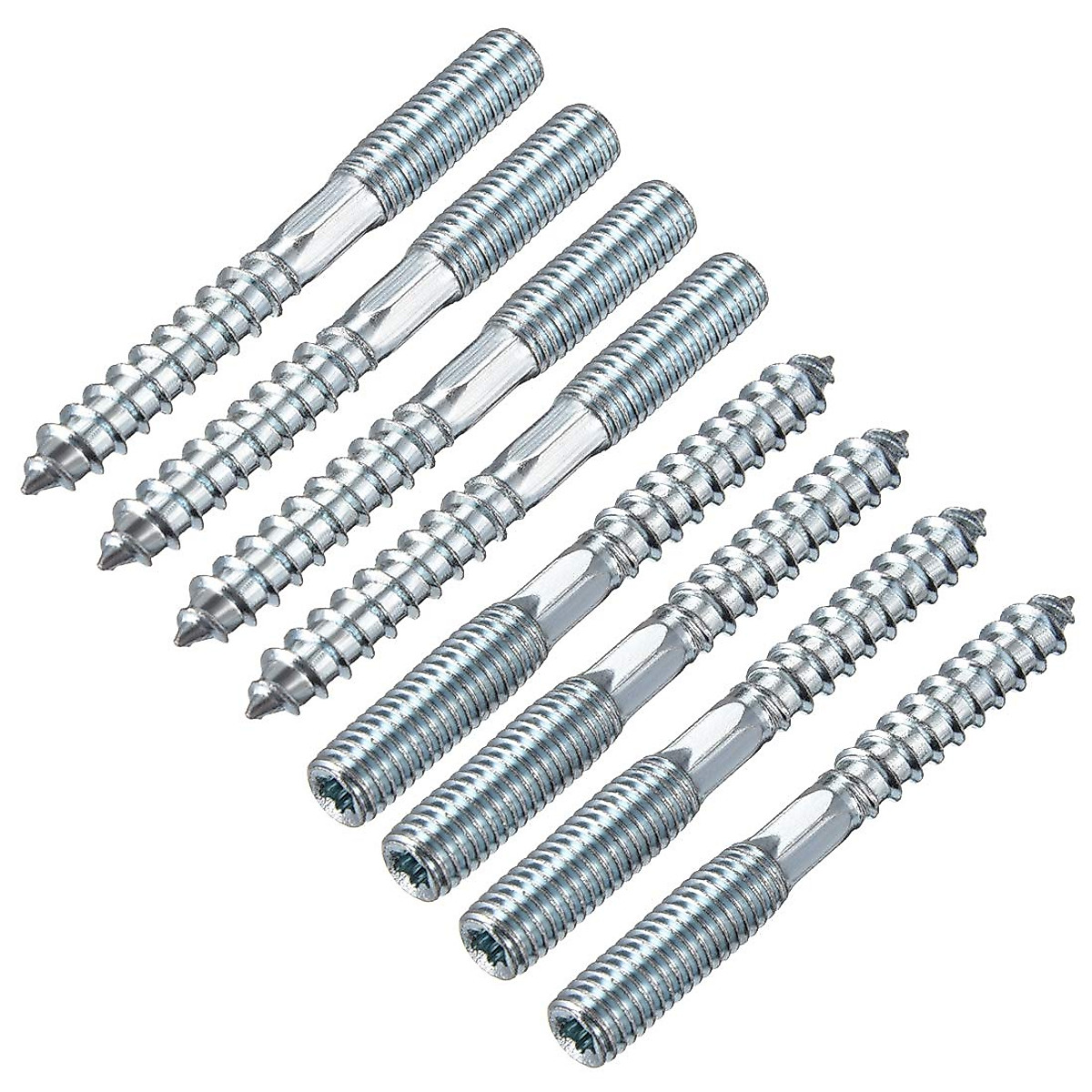 uxcell M8 Hanger Bolts Length 2-3/4"(70mm) Double Headed Bolts Self-Tapping Screw 8mm Wood Joint Furniture Legs 8pcs