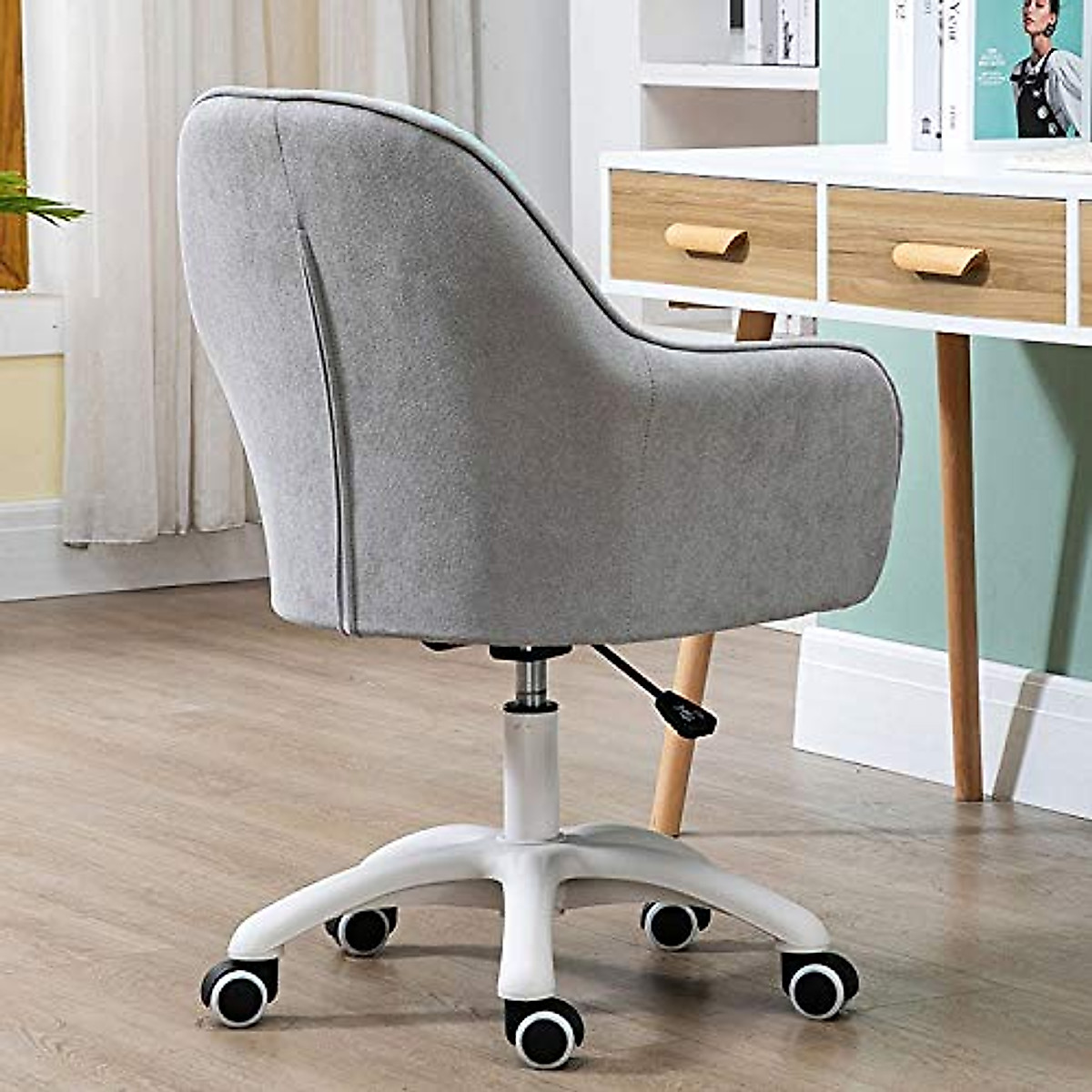 Stylish Computer Chair Lifting & Rotary Sofa for Student Dormitory Home Fabric Game Chair Office Chairs with Wheels