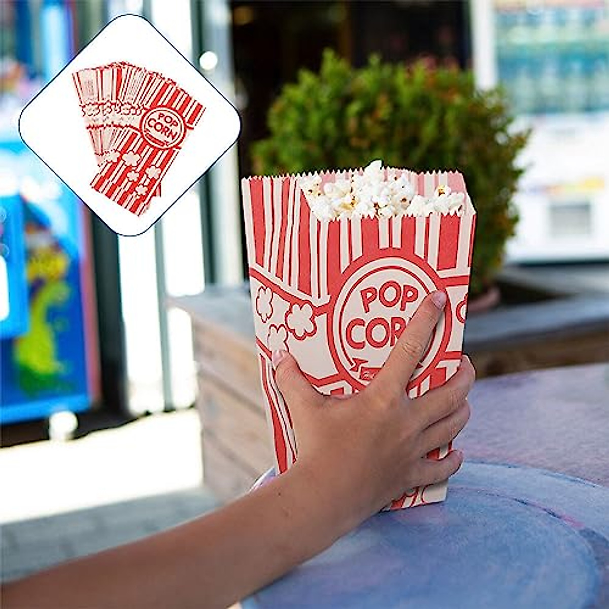 iplusmile Food Containers Popcorn Bags 20pcs Carnival Paper Popcorn Bags Snack Bags Individual Servings Popcorn Machine Accessories for Popcorn Bars Movie Nights Concessions