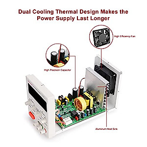 stonylab Digital DC Power Supply, 30V/5A Adjustable Single Output Switch Mode Regulated DC Power Supply for Bench Test Laboratory Research