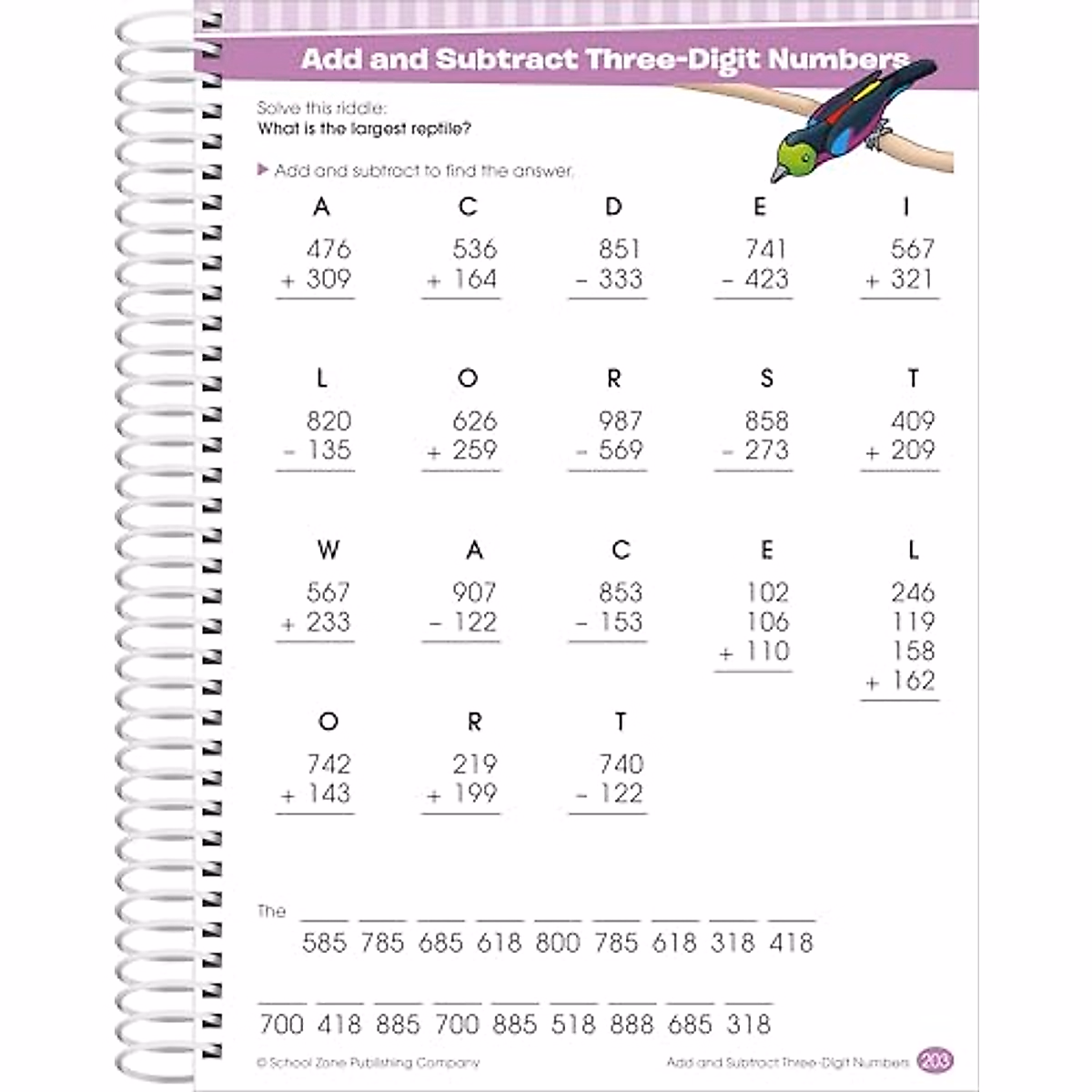 School Zone - Big Third Grade Workbook - 320 Spiral Pages, Ages 8 to 9, 3rd Grade, Reading, Writing, Math, Science, History, Social Science, and More (Big Spiral Bound Workbooks)