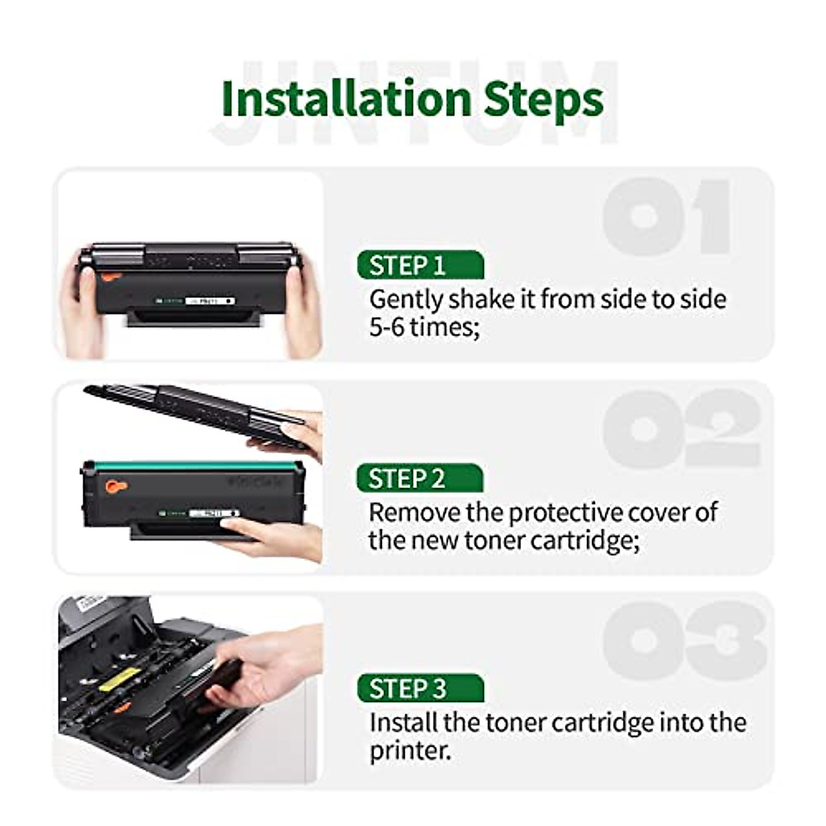 JINTUM Compatible PB-211 Toner Cartridge Replacement for Pantum PB211 PB-211EV Toner Cartridge for Pantum P2502W M6552NW M6550NW M6602NW M6600NW P2500W Laser Printer (3 Black)