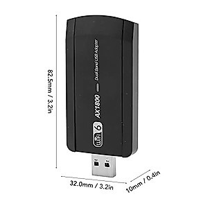 Asixxsix USB WiFi 6 Adapter, USB 3.0 WiFi Dongle Dual Band 5Ghz/2.4Ghz igh Gain Dual Antennas Wireless Network Adapter Plug and Play USB Network Card for PC Desktop Laptop Windows 7/10/11