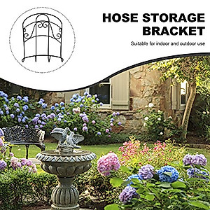 ERINGOGO 1 Set Hose Wrought Iron Frame Garden Hose Hanging Hook Water Hose Bulter Hose Storage Wall Mount Heavy Duty Garden Hose Hanger Shelving Brackets Hose Storage Rack Water