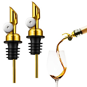 Blavvennt 2 Pack Pour Spouts Weighted Stainless Steel Liquor Bottle Pourers Liquor Pour Spout, Bottle Pourers for Alcohol, Liquor, Oil, Wine, Vinegar Bottles