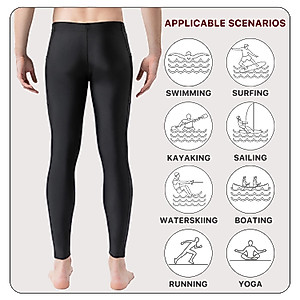 UPF 50+ Men's Surfing Leggings Sun Protection Swimming Pants(6011black-L)