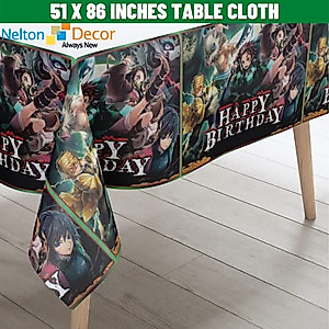 Nelton Party Supplies For D-Slayer Includes Backdrop - Cake Topper - 24 Cupcake Toppers - 20 Balloons - Table Cloth - Banner