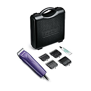 Andis 21420 EasyClip Pro-Animal 7-Piece Detachable Blade Clipper Kit, Animal/Dog Grooming, Purple MBG-2