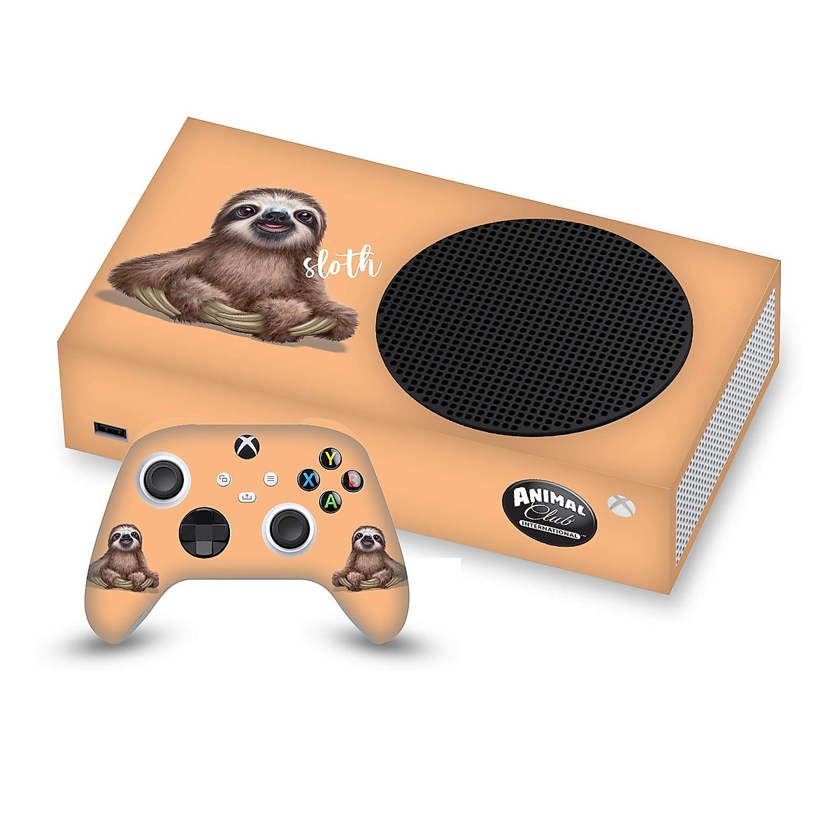 Head Case Designs Officially Licensed Animal Club International Sloth Faces Vinyl Sticker Gaming Skin Case Cover Compatible with Xbox Series S Console and Controller Bundle