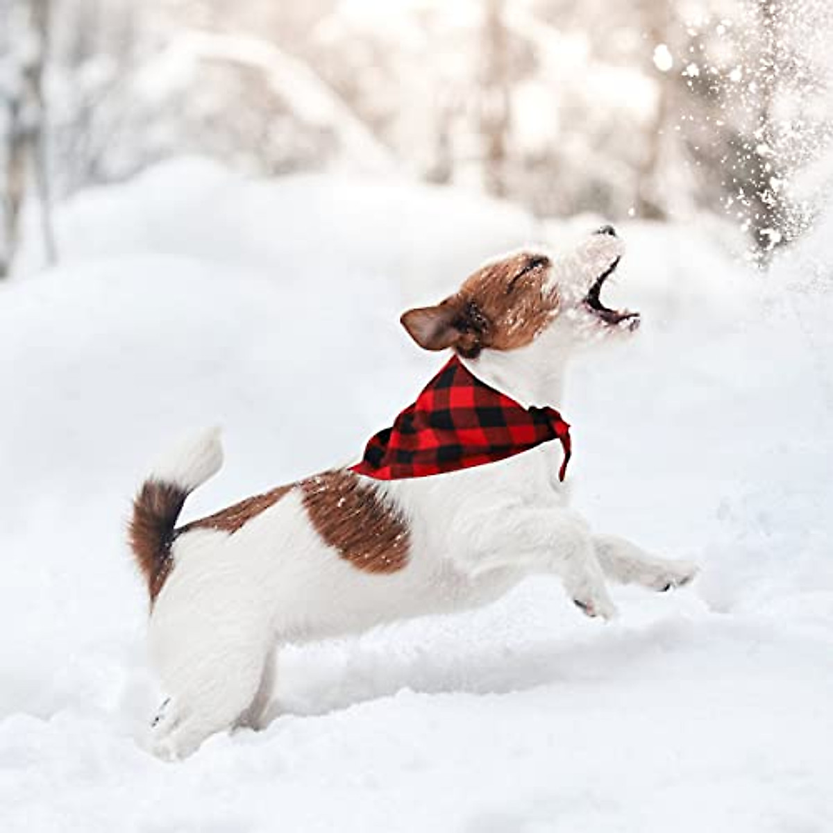 Kytely Christmas Dog Bandanas 2 Pack Winter Pet Dog Bandanas for Dogs Red White Small