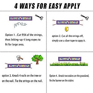 Purple Happy 16th Birthday Banner, 16th Birthday Party Sign, 16 Bday Party Supplies Decorations