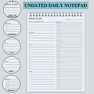 24 Hour Daily Planner - Daily To Do List for Work & Personal Life, Productivity Planner, Everyday Planner, Daily Schedule, 6.5 x 9.8
