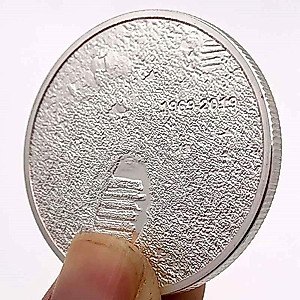 Coin Collection Commemorative Coin 376_ Badge Space Footprints Silver Plated Meditation Order Aircraft Carrier Coin Commemorative Coin Astronaut Coin
