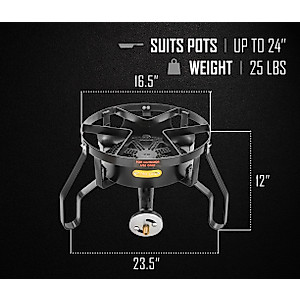 Concord Banjo 16” Single Propane Burner; 200,000BTU 1 Burner Portable Gas Stove