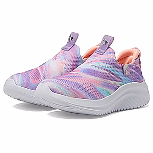 Skechers Kids Girls Ultra Flex 3.0-Color Me Sleek Sneaker, Lavender/Multi, 2 Little Kid