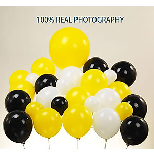 One Happy Dude Balloon Arch Garland Kit, 126Pcs 18" 12" 10" 5" Yellow Black Balloons with Checkered Foil Balloons for One Happy Dude Birthday Decorations Baby Shower Boys 1st Birthday Party Supplies
