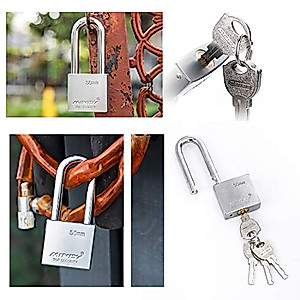 50mm Long Shackle Padlocks for Outdoor Use All Weather Resistant, Alloy Steel Heavy Duty Lock with 4 Keys