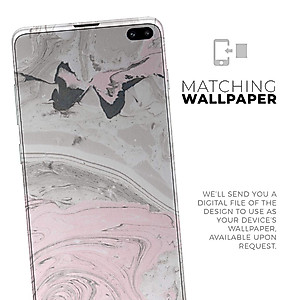 DesignSkinz Mixtured Pink and Gray Textured Marble Protective Vinyl Decal Wrap Skin Cover Compatible with The Samsung Galaxy S20 (Screen Trim & Back Glass Skin)
