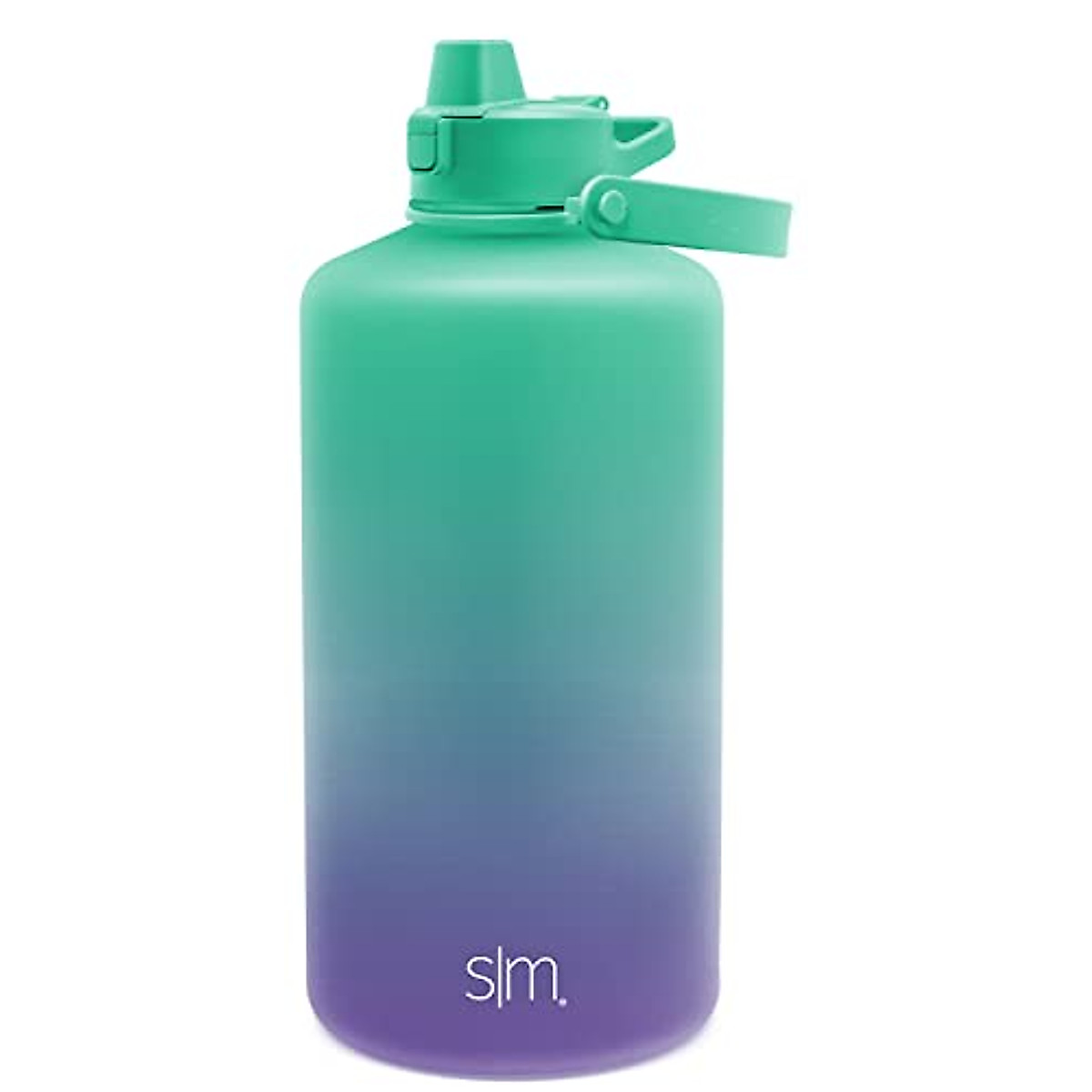 Simple Modern 1 Gallon 128 oz Water Bottle with Push Button Silicone Straw Lid & Motivational Measurement Marker | Large Reusable Tritan Plastic Water Jug | Summit Collection | Tropical Seas